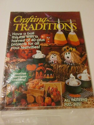 1996 CRAFTING TRADITIONS Magazine Harvest HALLOWEEN Patterns MARZIPAN ...