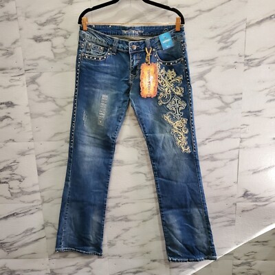 Trinity Ranch Jeans Women Size 13 Blue Stretch Denim Embroidery ...