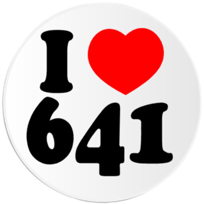 I Love 641 - 3 Pack Circle Stickers 3 Inch - Area Code Mason City Iowa ...