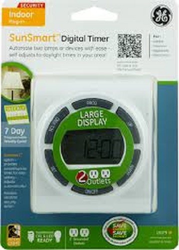 GE SunSmart 7 Day Digital Timer Large Display White Model 15079 New ...