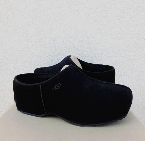 UGG BLACK SUEDE COTTAGE CLOG WOOL SLIPPERS SHOES, WOMEN US 12/ EUR 43 ...
