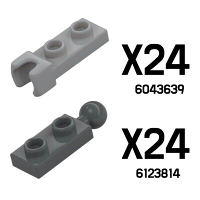 LEGO X24 PLATE 1X2 BALL CUP & X24 BALL SOCKET & BALL ON END 14418 22890 ...