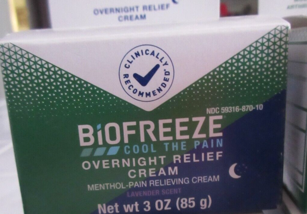 Biofreeze Over Night Pain Treatment ReliefCream - 3oz 10% menthol Exp ...