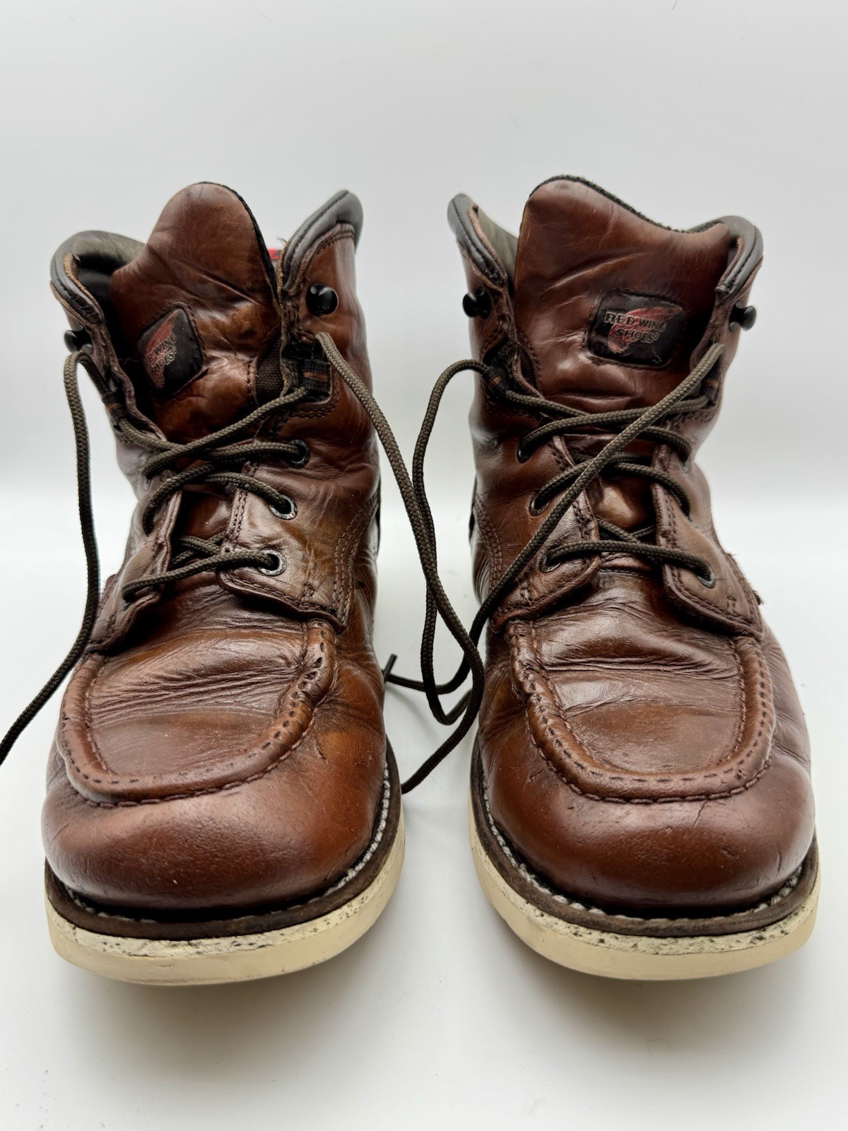 Vtg Red Wing Traction Tred Moc Toe Waterproof Work B… - Gem