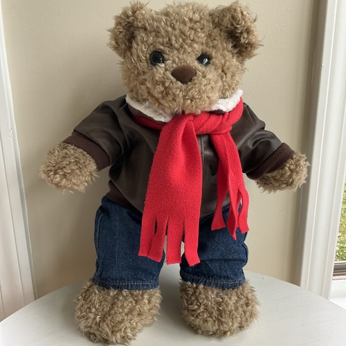 Build-A-Bear Workshop Pilot Bear Bomber Jacket 14" Retired Stuffed ...