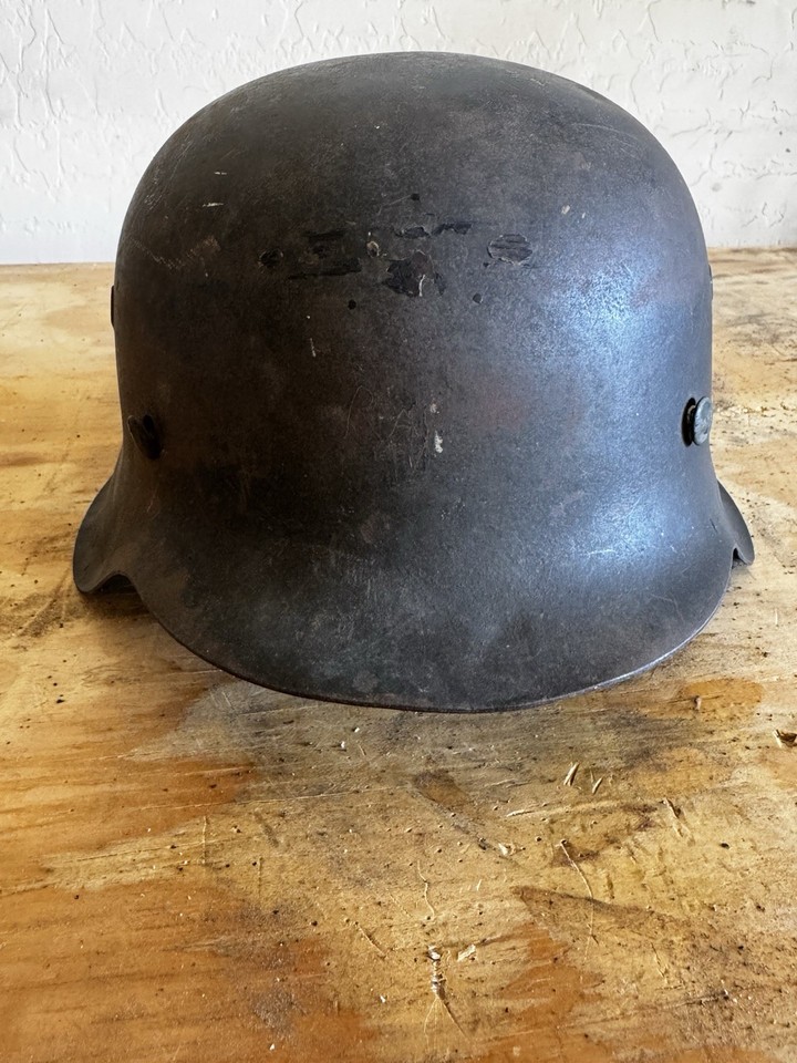 Original Steel WWII Stahlhelm German M42 Luftwaffe Helmet WW2 Partial ...