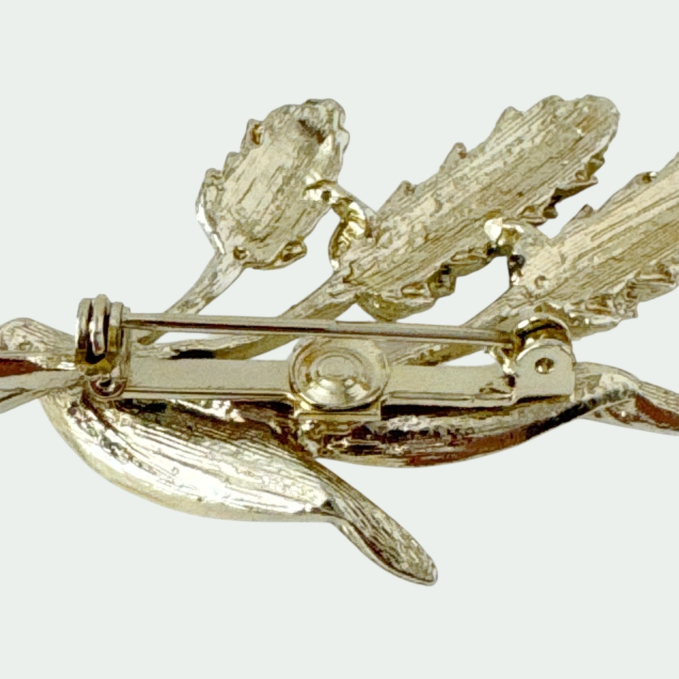 Vintage Wheat Chaff Stalk Brooch Pin Textured - Soft Gold Tone - Rare ...