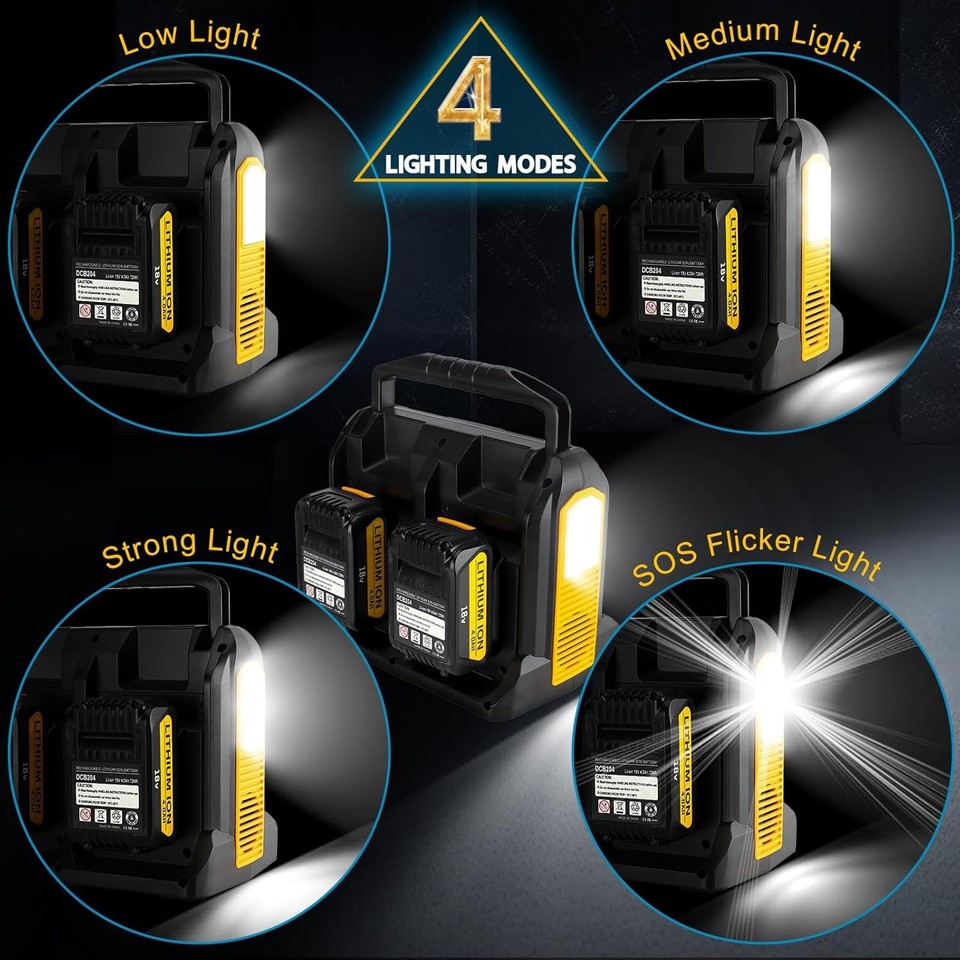 4 Ports 350W Portable Power Bank Inverter for Dewalt 20V Battery to AC ...