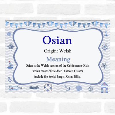 Osian Name Meaning Nautical Certificate | eBay UK