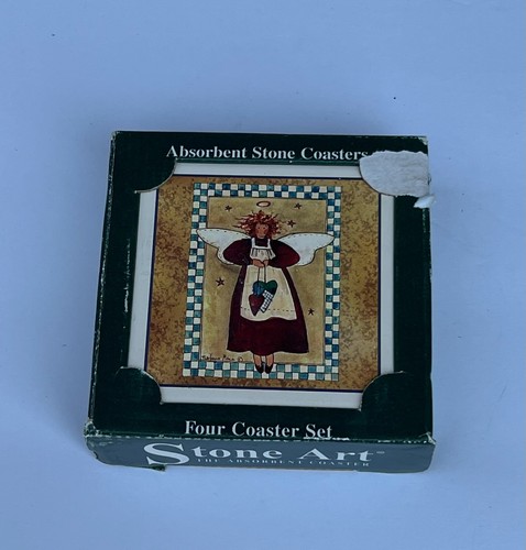 Stone art angel coasters. Only been out of package to take pictures. | eBay