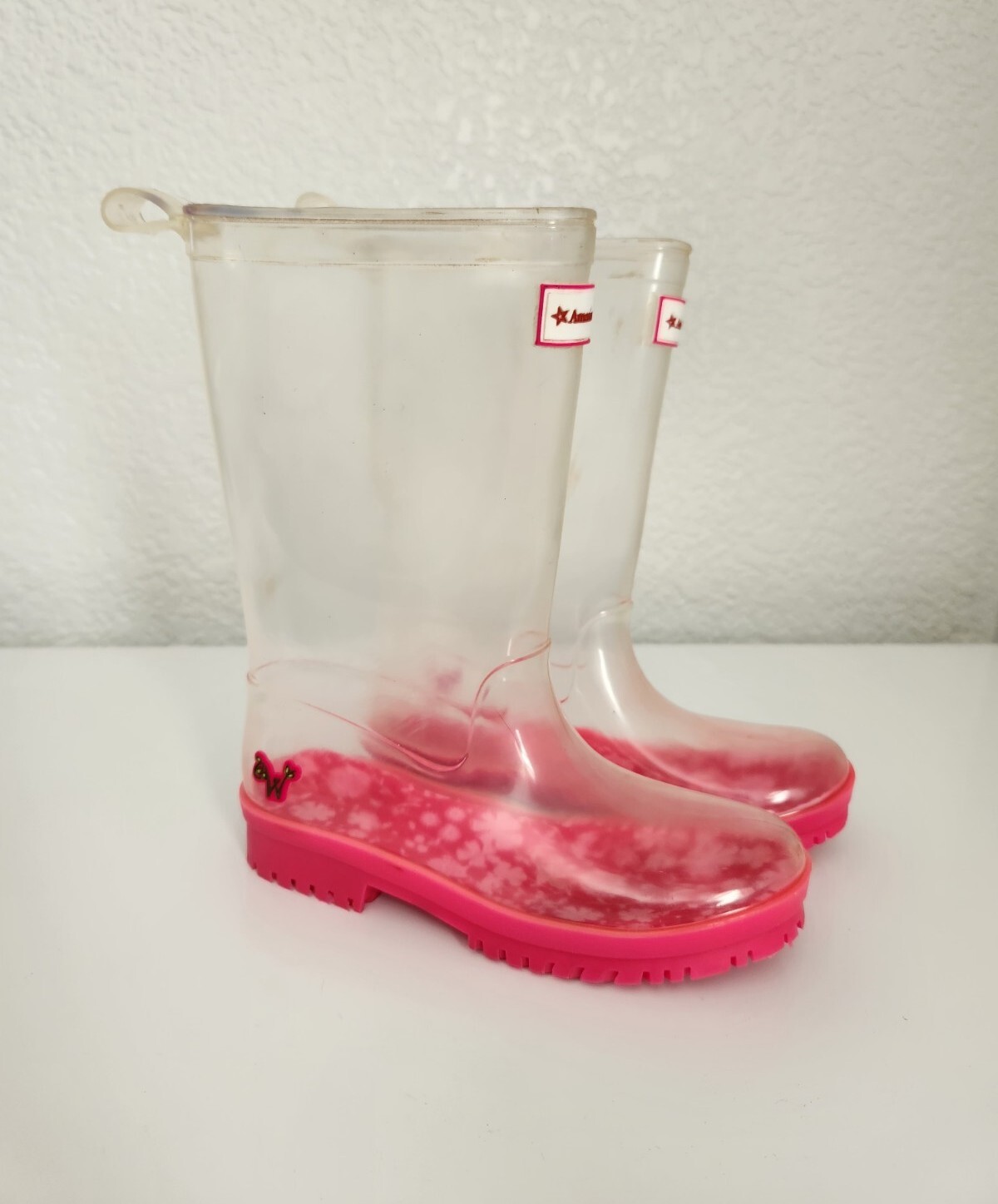 American Girl Girls Size 1-2 Wellie Wishers Peek A Boo Wellies Clear ...