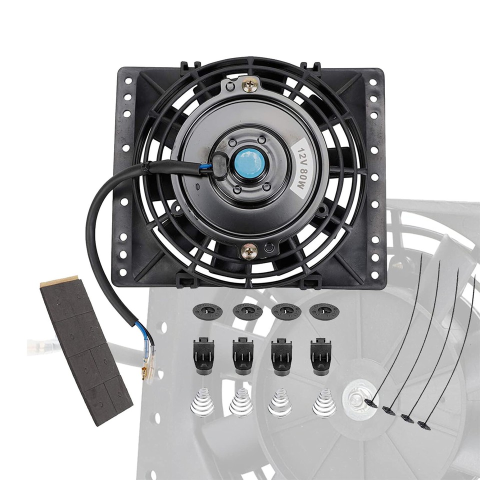 6" Electric Cooling Radiator Slim Push Pull Fan 12V 80W Reversible Kit ...