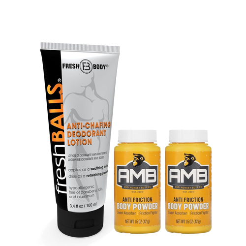No Sweat Mens Fresh Balls Anti-Chafing Cream for Men, 3.4oz Bundle with ...