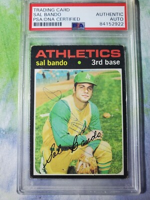 1971 Topps Sal Bando #285 Signed Autograph PSA/DNA Authentic !! | eBay