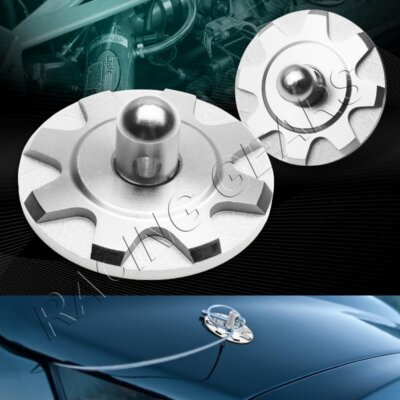 SILVER ALUMINUM SECURITY RACING SPORT BONNET APPEARANCE KIT HOOD PINS ...