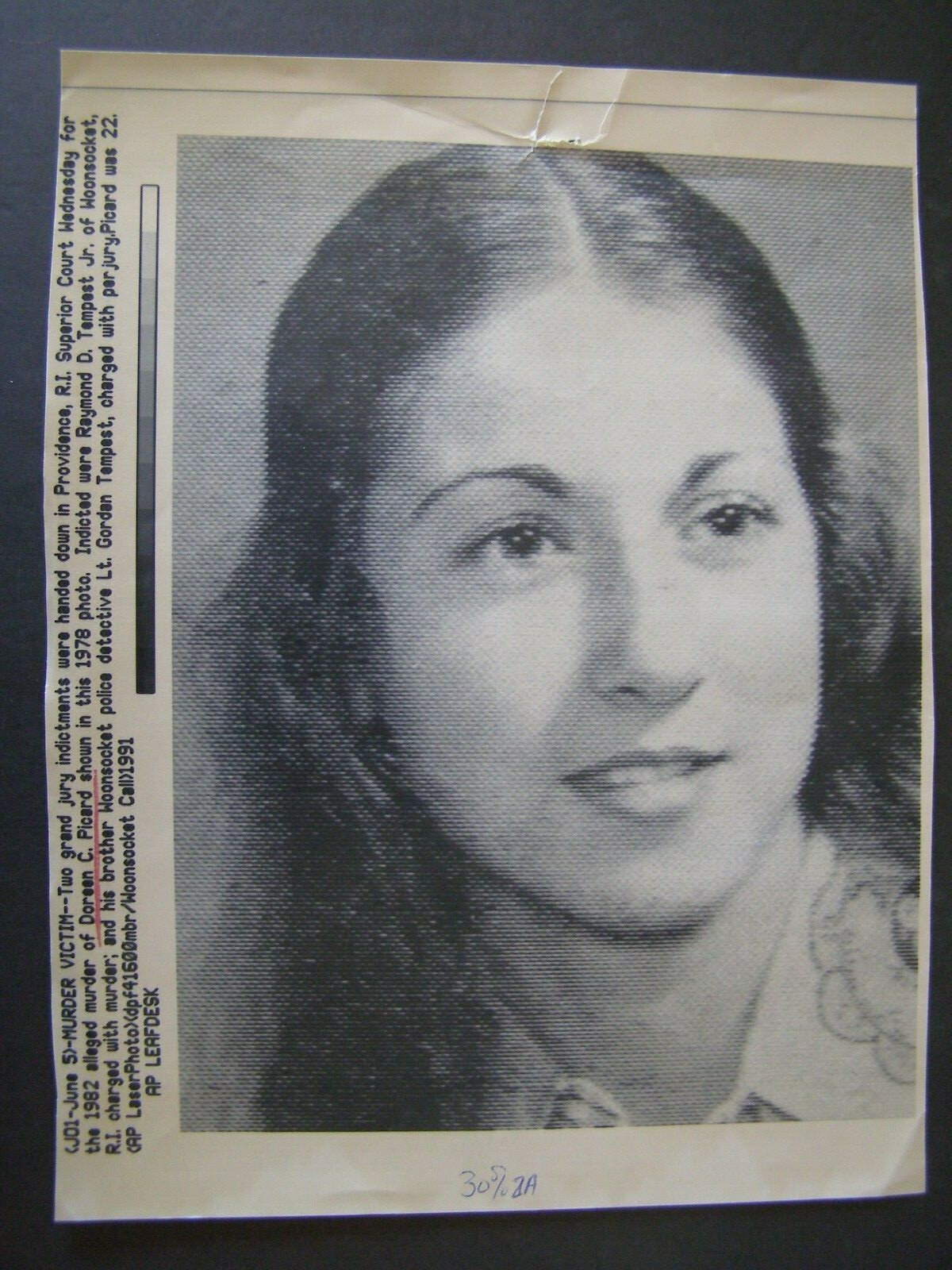 AP Wire Press Photo 1991 1982 murder of Doreen C Picard 22 Raymond D ...