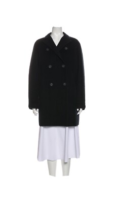 JIL SANDER Deep Navy Blue Cozy Angora Peacoat Jacket Coat Size L Us10 ...