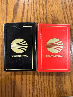 2 Vintage Continental Airlines Playing Cards Sealed Black and Red | eBay