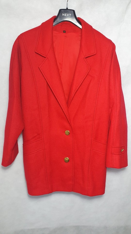 Vintage 80s Red Jacket Wool Size 14 | eBay