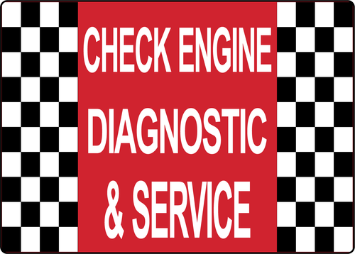 CHECK ENGINE DIAGNOSTIC SERVICE AUTO STOREFRONT| Laminated Vinyl Decal ...
