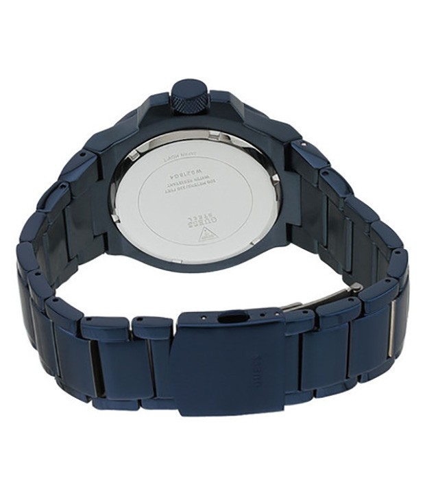 NEW GUESS RIGOR BLUE TONE,STAINLESS STEEL,MULTIFUNCTION BRACELET WATCH ...