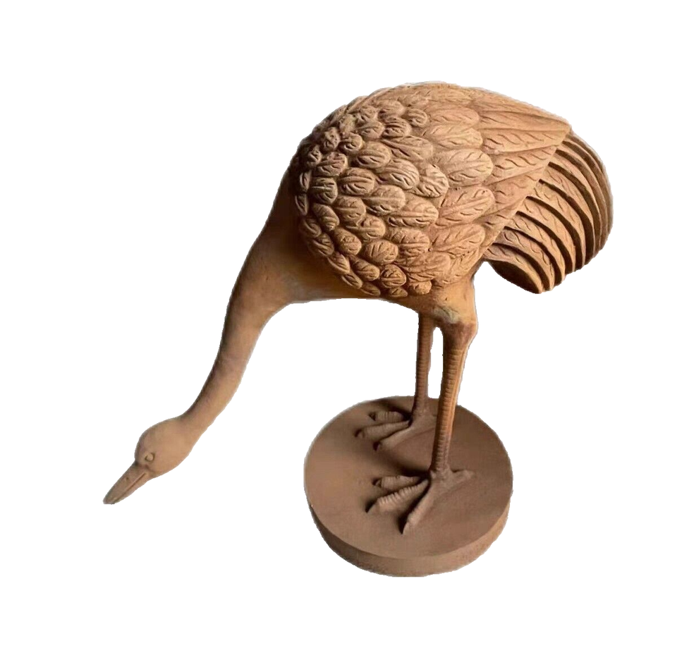 red-crowned crane Sculpture，Cast iron rust color | eBay
