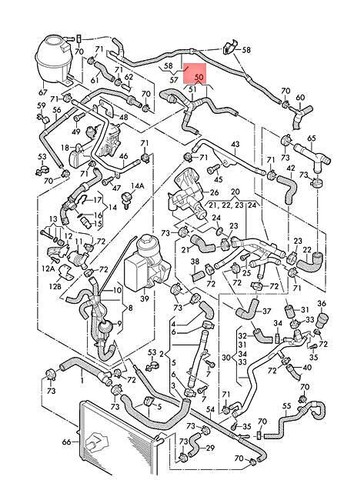 Genuine VW Amarok 2HA 2HB S1B Coolant Hose With Coolant Regulator ...