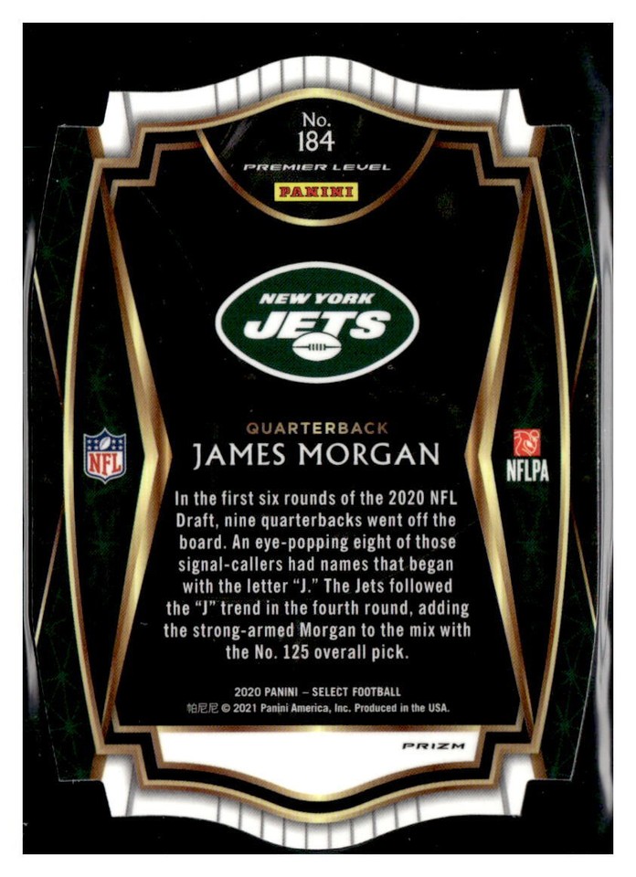 2020 Panini Select #184 James Morgan Purple Die Cut Prizm RC Jets | eBay