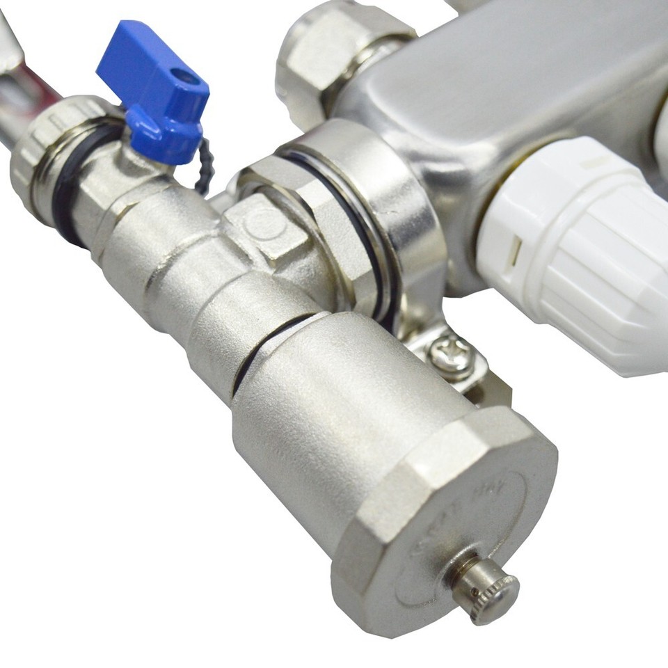 7-Branch Floor Heating Collection Pipe Stainless Steel Heating Manifold ...