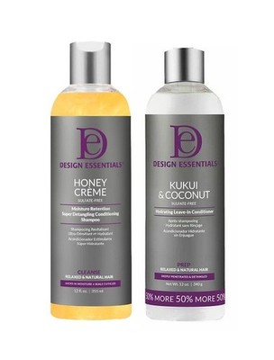 Design Essentials Honey Creme Shampoo & Kukui Coconut Leave in ...