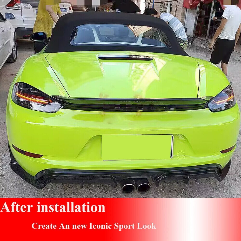 REAL CARBON Rear Trunk Spoiler Duck Tail Wing Fit For Porsche 718 ...