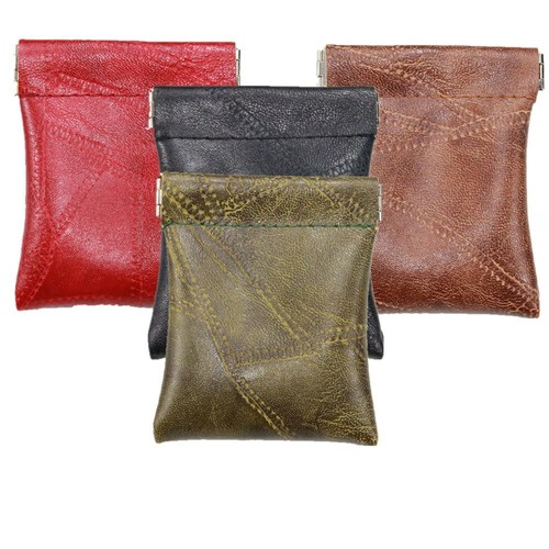 Self-closing Lipstick Bag Leather Coin Purse Practical Mini Wallet ...