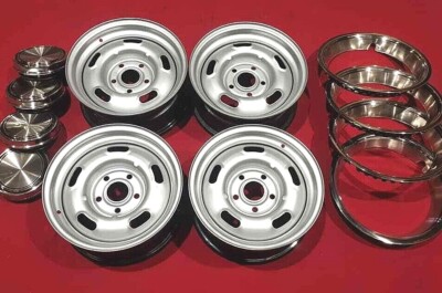 NEW FORD 14 X 6 XW XY GT FALCON 5 SLOT WHEEL SET WITH CAPS & TRIMS FIT ...
