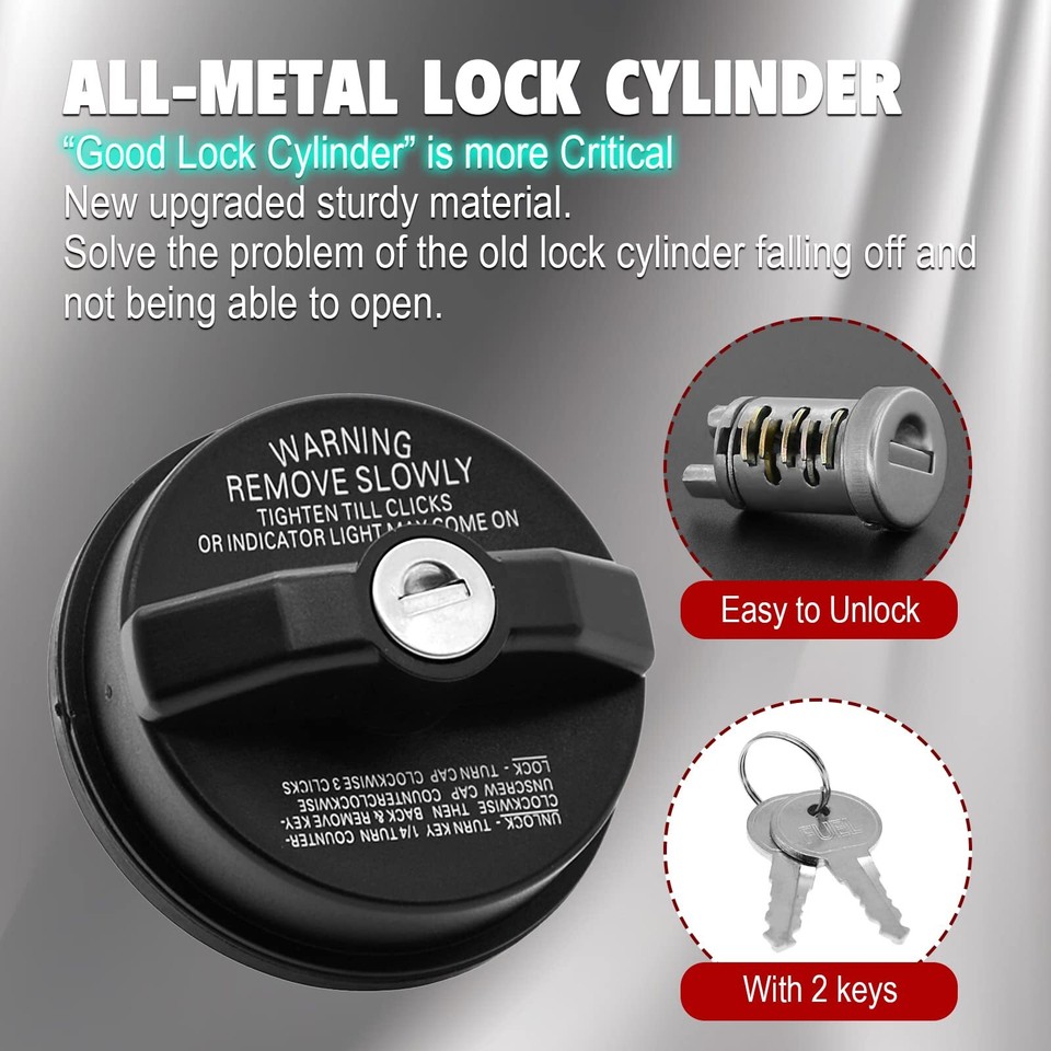 Locking Gas Cap Fuel Tank Cap Lock with Key Replacement for - Chevy ...