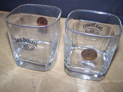2 Jack Daniels Whiskey Square Rocks Glass Old No 7 Brand | eBay