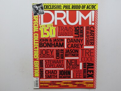 Drumming Drum! Magazine 2008 December Phil Rudd AC/DC Travis Barker ...
