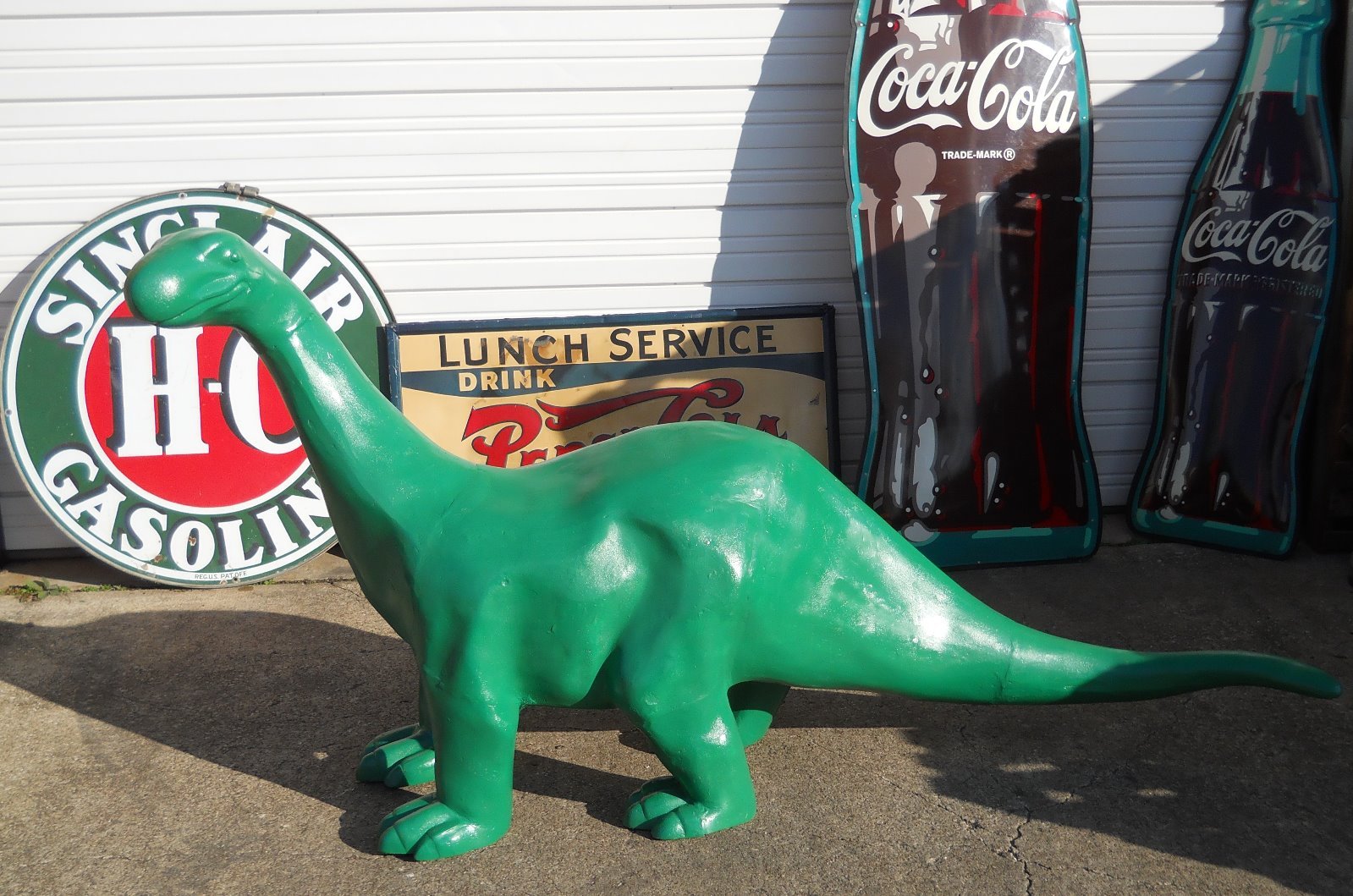 SINCLAIR DINO 8' FOOT CAST ALUMINUM Dinosaur Mobile Texaco Gulf Gas ...
