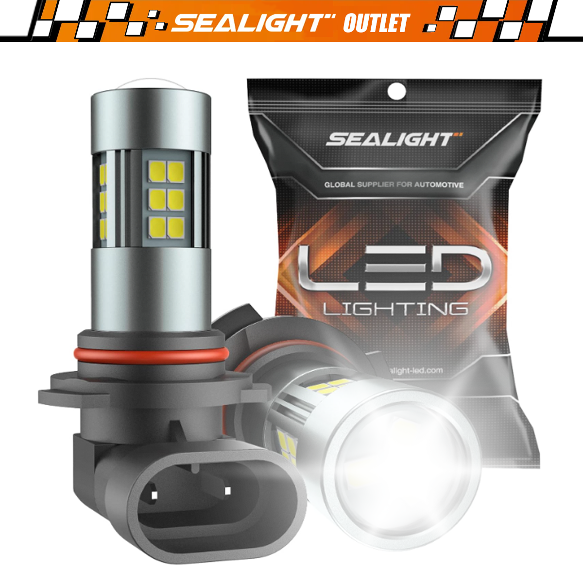 SEALIGHT 9006/HB4 LED Fog Light Bulbs 6000K Xenon White 27 SMD Chips 2pcs | eBay