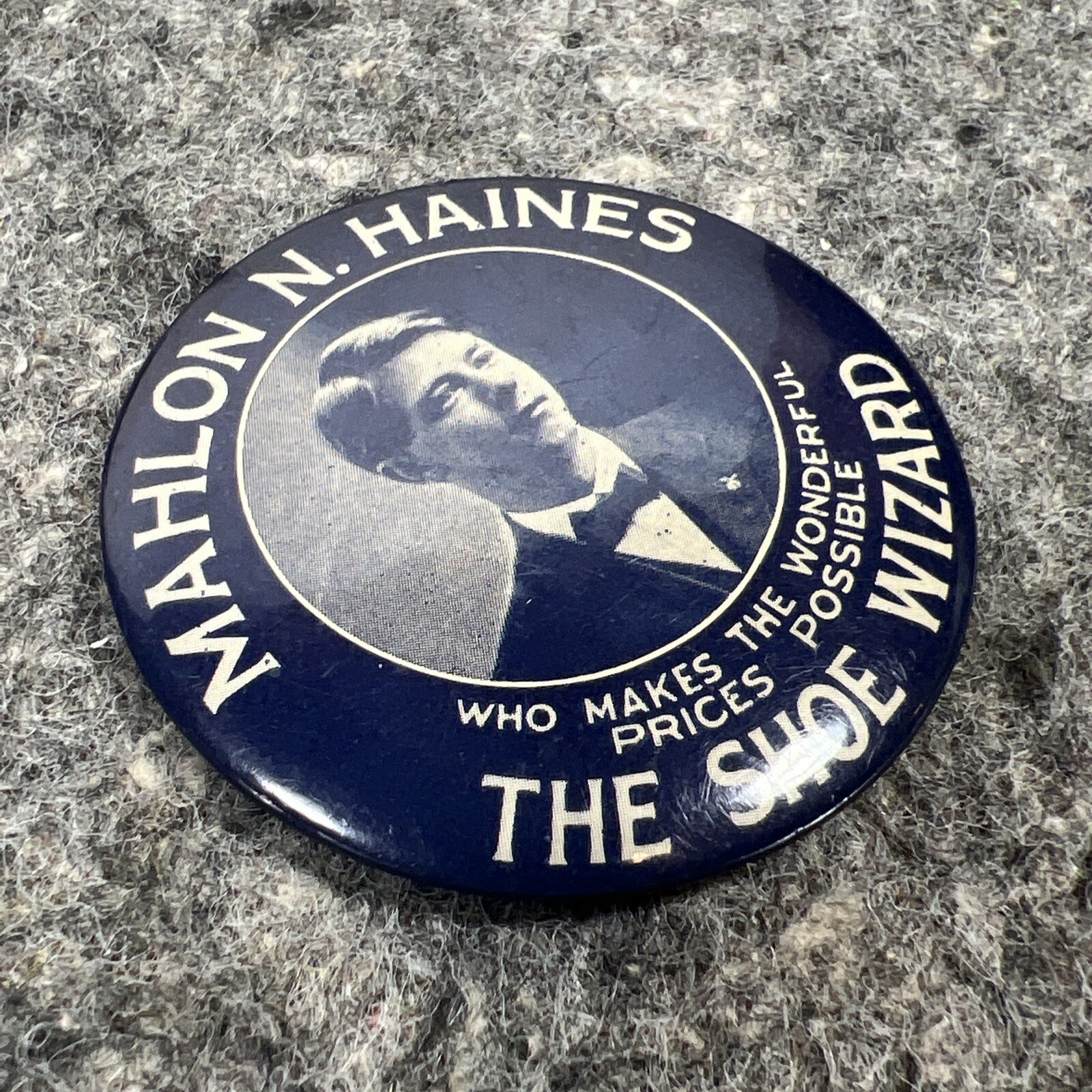 Vintage Mahlon N. Haines "The Shoe Wizard" Button With Mirror On ...