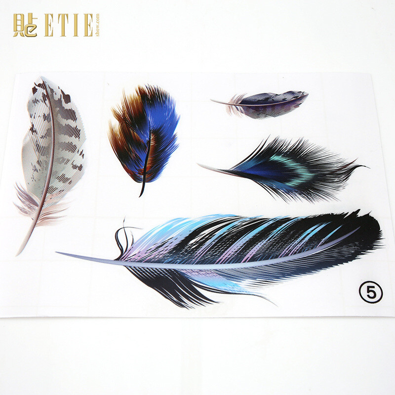 New Distinctive Car Feather Car Stickers Transparent Spray-Painted ...