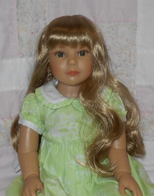 Kemper DANIELLE Doll Wig 8/9 (BIG) BLONDE Long Wavy Hair & Full Bangs ...