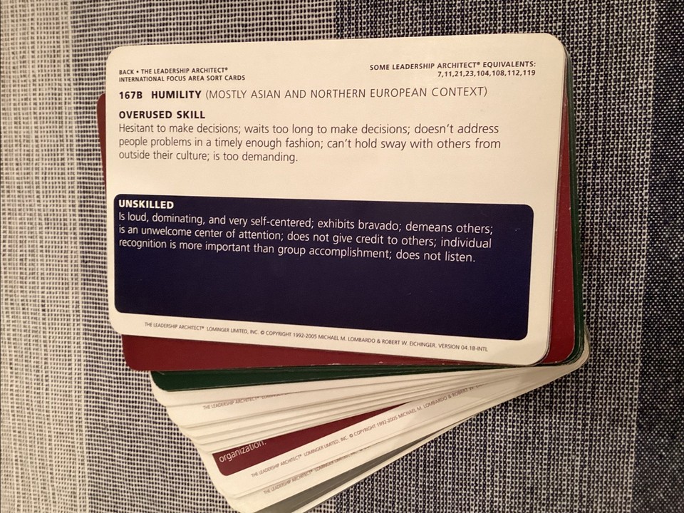 The Leadership Architect Sort Cards, Version 04. 1B2-INTL, Life ...