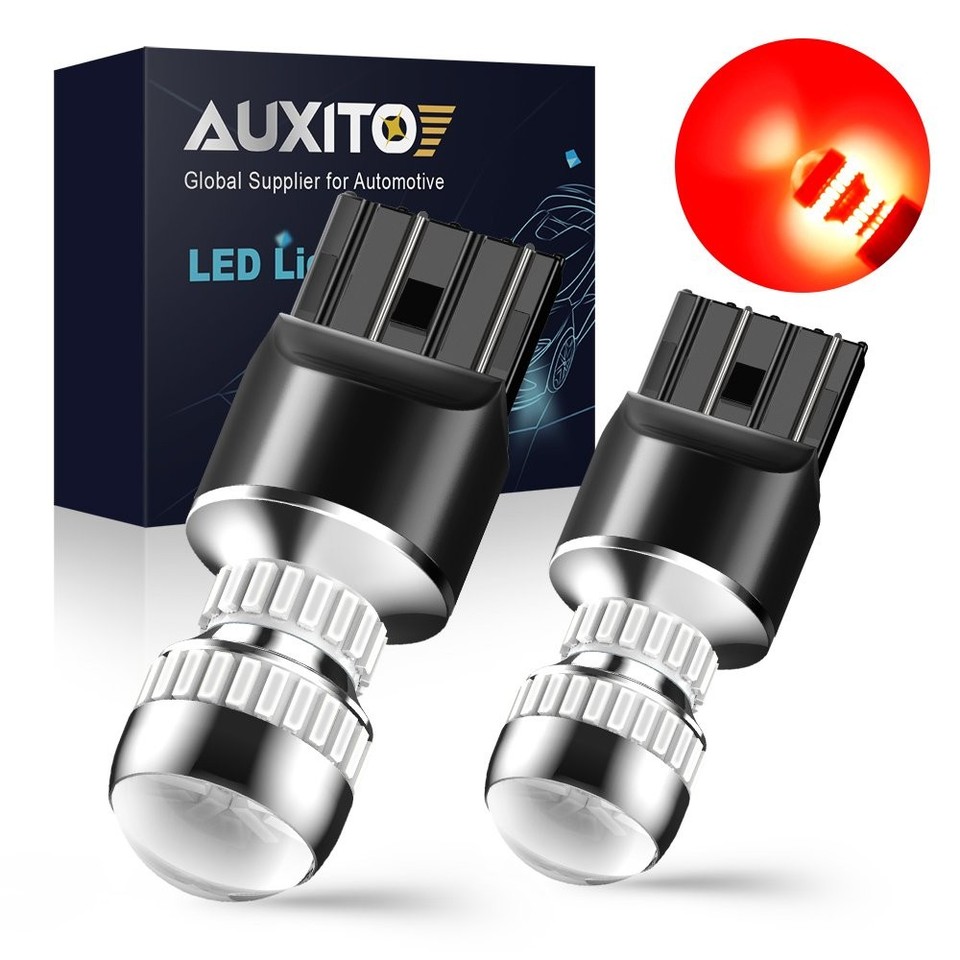 AUXITO 2X 7443 7444 W21W 7441 LED Bulbs Brake Stop Light Lamp Red Super ...