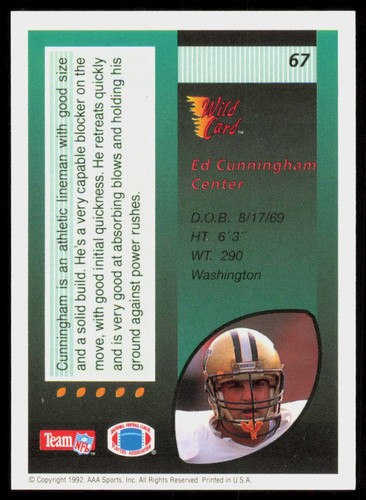 1992 Wild Card 5 Stripe Ed Cunningham #67 | eBay