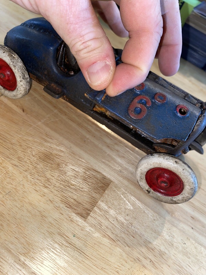 Race Car Set x2 Cast Iron Patina NASCAR Formula Indy 500 Collector ...