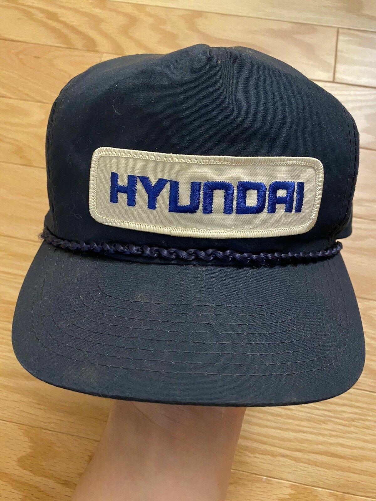 RARE VTG Hyundai 80s Big Patch Snapback Trucker Hat C… - Gem