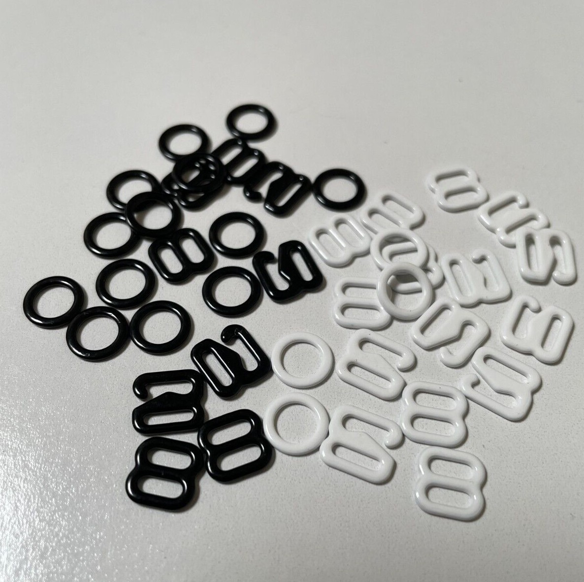 Bra Hardware Buckles 6mm Bra Lingerie Metal Sliders Rings Black White ...