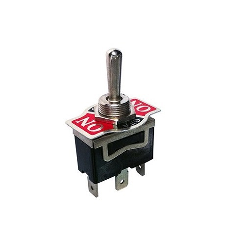 ON/ON SPDT 3P TOGGLE SWITCH SPADE TERM w/COVER RED 20A 125V #661902/ ...