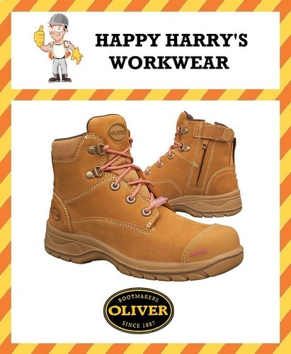 Oliver Ladies Wheat Nubuck Leather Zip Sided Safety Boot 49432Z NEW ...
