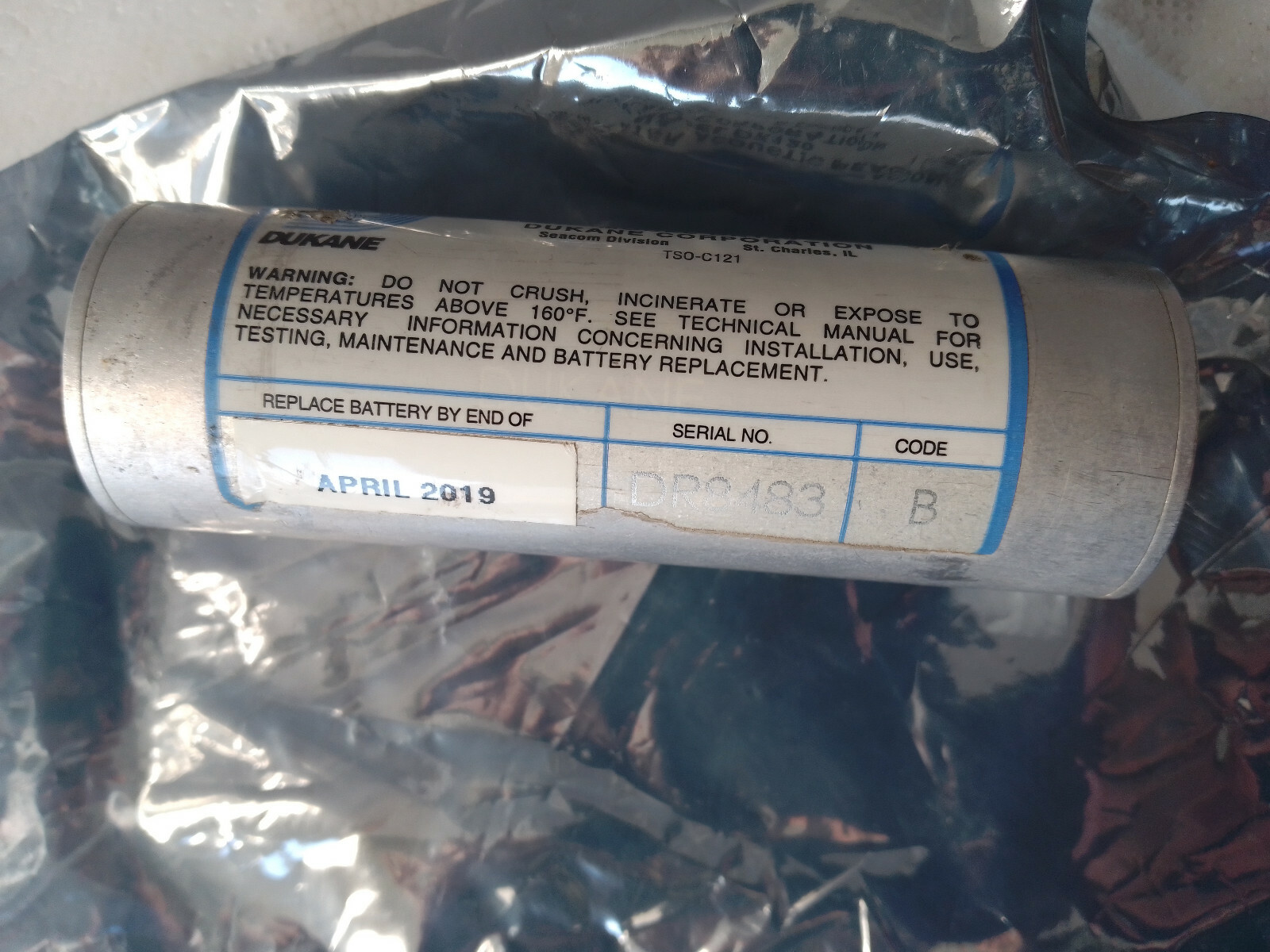 Dukane Aircraft Underwater Acoustic Beacon Model:DK120 | eBay